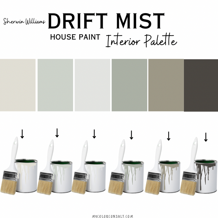 Sherwin Williams Drift Mist coordinating Whole interior House Paint Co ...